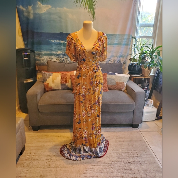 Patrons of Peace | Dresses | Patrons Of Peace Beautiful Mustard Floral ...